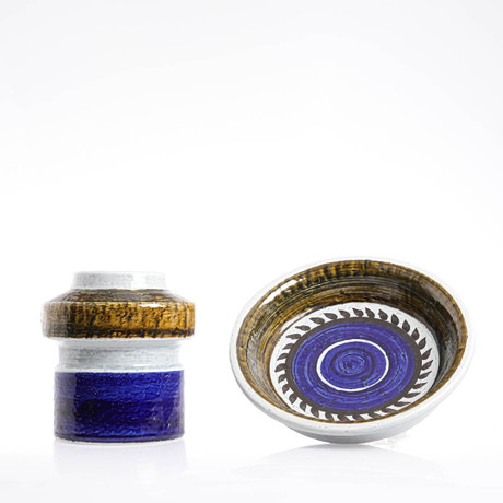 OLLE ALBERIUS. VAS OCH FAT "Titus", stengods, Rörstrand. Keramik ...