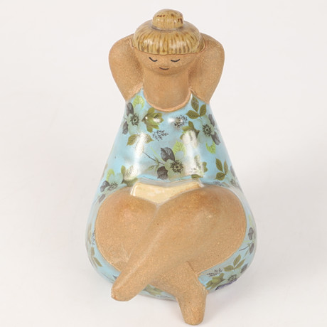 LISA LARSON. Figurine, “Emma” from “ABC girls”, stoneware with chrome ...