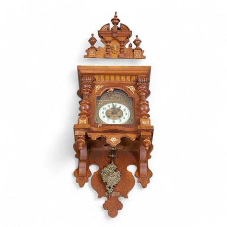 Wall clock, oak, Gustav Becker, Neo-Renaissance, Germany. Clocks ...