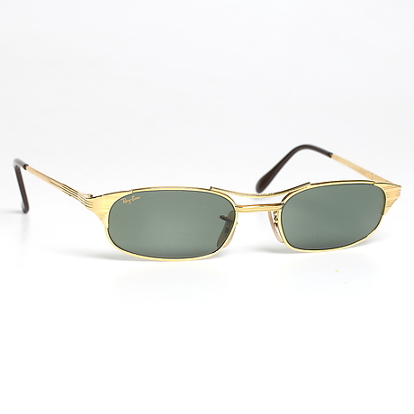 SUNGLASSES, Ray Ban, "Signet, Gold Metal", G-15 gray. B&L, USA. 1990s ...
