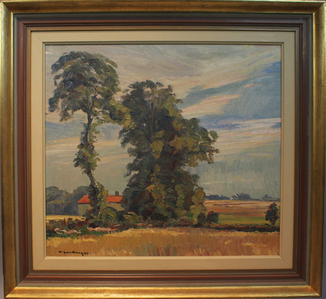 KARL LUNDBORG. Motif from Gislöv. Oil on canvas. Signed K Lundborg and ...