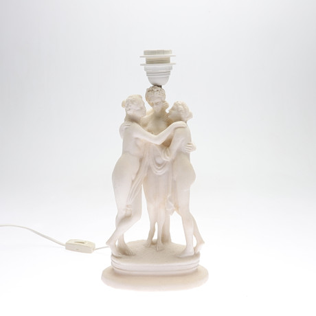 A 20th century stoneware table lamp “The Three Graces”. Lighting ...