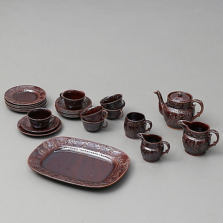 TEA SET PARTS in earthenware, 17 pcs. "Barlecue" T Green & Co Ltd ...