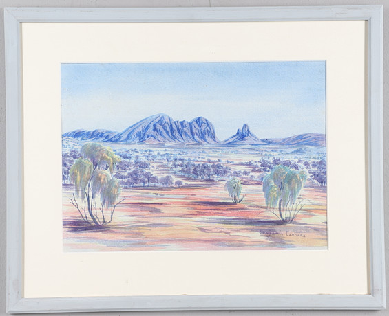 BENJAMIN LANDARA (AUSTRALIAN, 1921-1985). CENTRAL AUSTRALIAN LANDSCAPE ...