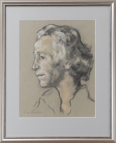 LOTTE LASERSTEIN. Portrait, pastel, signed. Art - Paintings - Auctionet