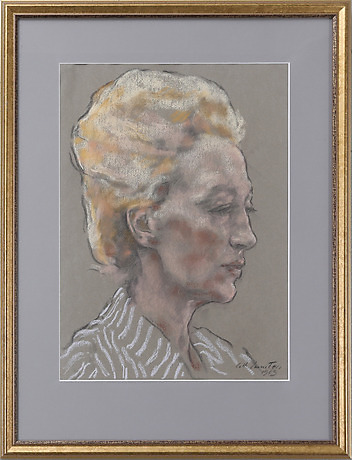 LOTTE LASERSTEIN. Portrait, pastel, signed and dated. Art - Paintings ...