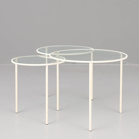 SET TABLE, metal and glass, 1980/90s. Furniture - Tables - Auctionet