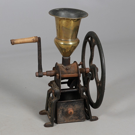 A LARGE VICTORIAN HAND CRANKED COFFEE GRINDER BY PARNALL AND SON OF ...