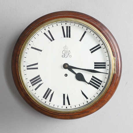 A 19TH CENTURY MAHOGANY STATION CLOCK, CIRCA 1840. Clocks & Watches ...