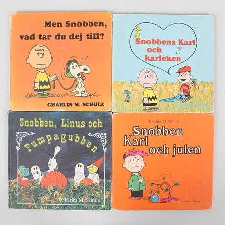 CHARLES M. SCHULZ. Böcker, 4 st, Snobben, Tidens Förlag, Stockholm ...