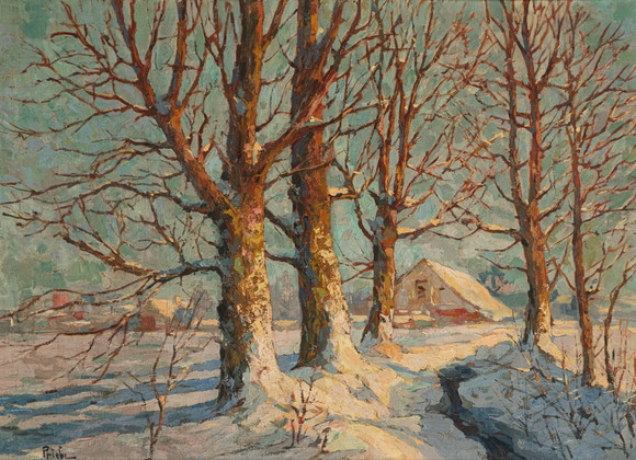 RUDOLF PRIEBE (1889-1964). Vinterlandskap. Konst - Måleri - Auctionet