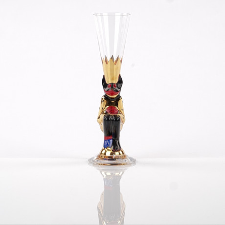 GUNNAR CYRÉN. Snaps glass, “Nobel”, Snaps Devil gold, Orrefors, 1998 ...