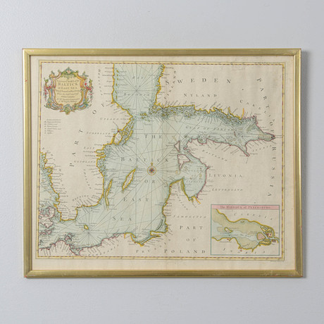 MAP, “A correct chart of the Baltic or East sea”. Tindal/Rapin, circa ...