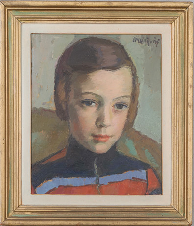 CARL MAGNUS LINDQVIST (1884-1977). öljy levylle, signeerattu, muotokuva ...