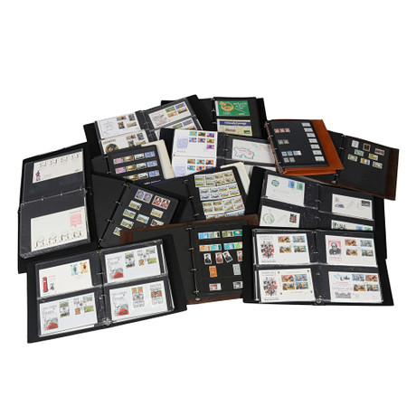 STAMP BOOKLETS AND FIRST DAY COVERS, IN 13 ALBUMS (13). Coins, Medals ...