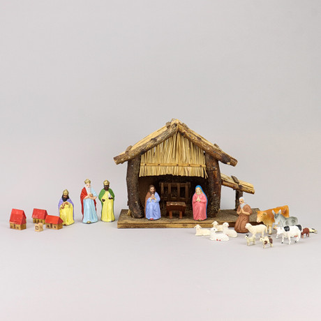 JULKRUBBA med figurer, 1950/60-tal. Övrigt - Övrigt - Auctionet