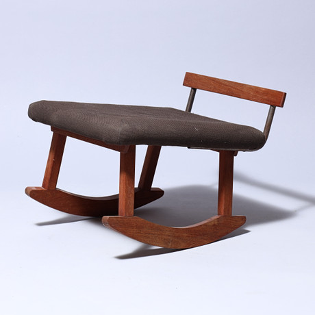 Rocking stool, teak and wool, 1900s. Furniture - Other - Auctionet