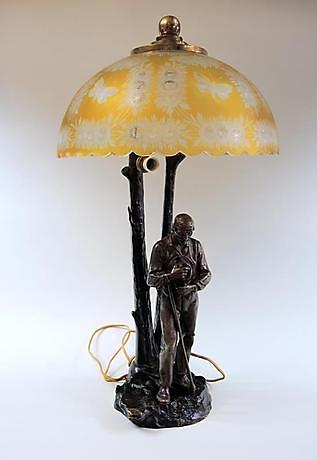 BRUNO ZACH. BRUNO ZACH TABLE LAMP, farmer with scythe. Lighting & Lamps ...