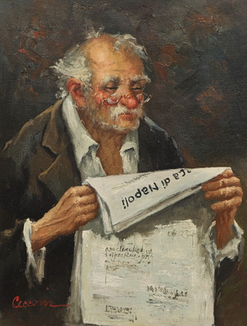 ALBERTO CECCONI. Olja på duk, porträtt, signerad, 1900-tal. Konst ...