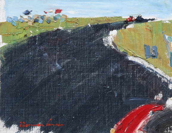 THOMAS LARSSON. Landskap, olja på uppklistrad duk, signerad. Konst ...