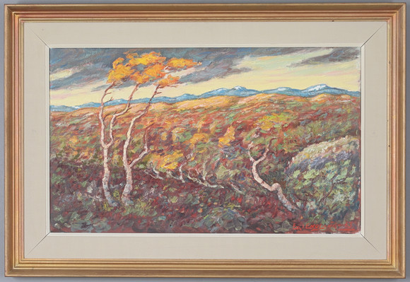 EMIL ENGLUND. Fjällbjörkar, olja på duk, signerad. Konst - Måleri ...