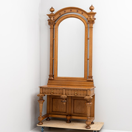 A late 19th century Neo-Renaissance mirror with console table. Mirrors ...