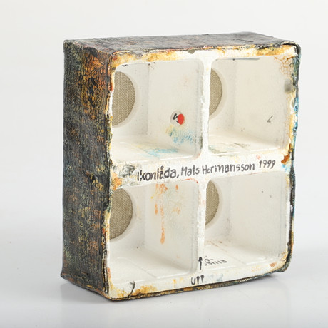 MATS HERMANSSON. Ikonlåda, olja på duk/frigolit, signerad 1999. Konst ...