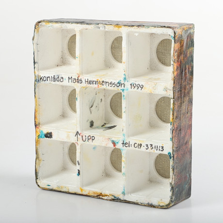 MATS HERMANSSON. Ikonlåda, olja på duk/frigolit, signerad 1999. Konst ...