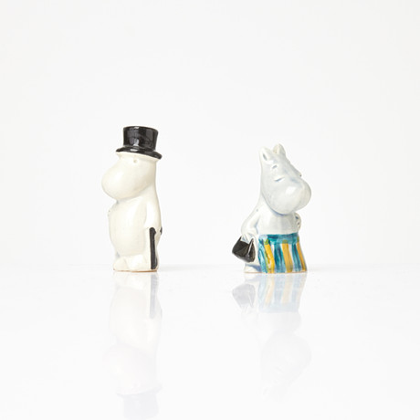 SIGNE HAMMARSTEN-JANSSON. Two ceramic Moomin figures, Arabia 1950's ...