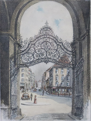 ADAMUS, LUDWIG. (1912-1980) - “Wien - Michaeltor”, 1950, watercolor on ...