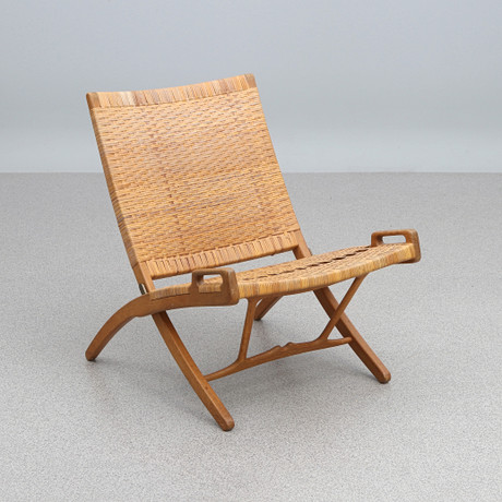 HANS J WEGNER. Armchair. Oak and wicker rattan. “Folding chair JH 512 ...