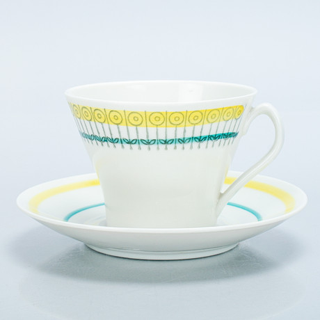 HELMER RINGSTRÖM. Tekopp med fat "Daisy Sphinx" Gefle / Upsala-Ekeby ...