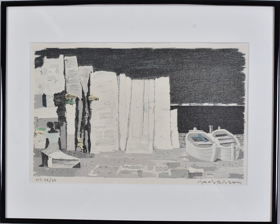 AXEL OLSON. Color lithography. Art - Engravings & Prints - Auctionet