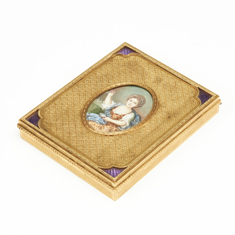 Frame/BOX, front cover with miniature portrait, inside with glazed ...