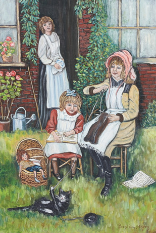 BIRGITTA HÖGLIND YSBERG. Olja på duk, figurscen, signerad. Konst ...