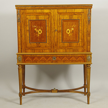 BAR CABINET with bronze and intarsia, late 1900s. Furniture - Cupboards ...