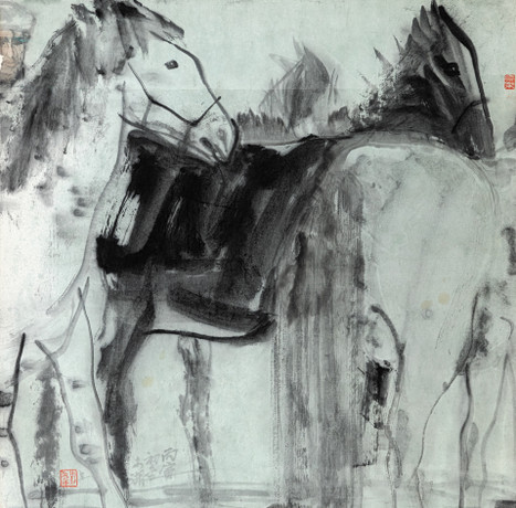 LIU GUOHUI 刘国辉 (GEB.1940). Horses, 1986. Art - Drawings - Auctionet