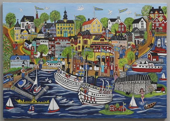 BIRGITTA HÖGLIND YSBERG. Olja på duk, Hommage Gunilla Mann, "Den lilla ...