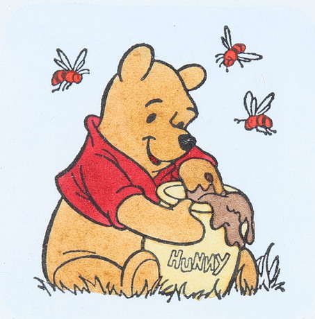 SOWA & REISER. Hand coloured etching, Winnie the Pooh with honey jar ...