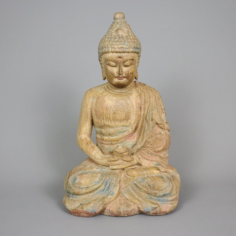 Seated Buddha Amitabha - China, carved wood. Asiatica - Auctionet