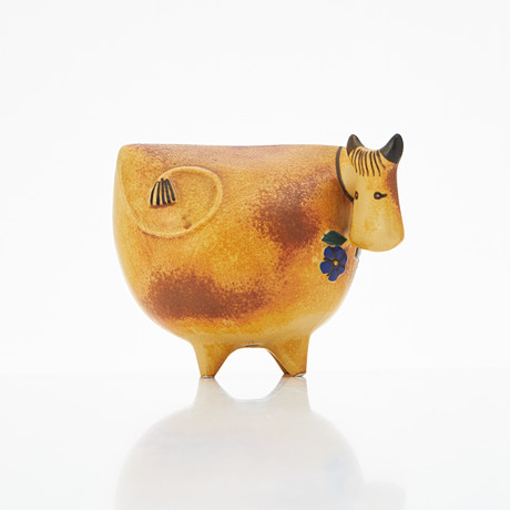 LISA LARSON. Figurine, Cow, “Stora Zoo”, stoneware, Gustavsberg ...