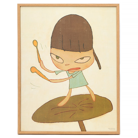 YOSHITOMO NARA. "Marching on a Butterleaf", färgoffset, Japan. Konst ...