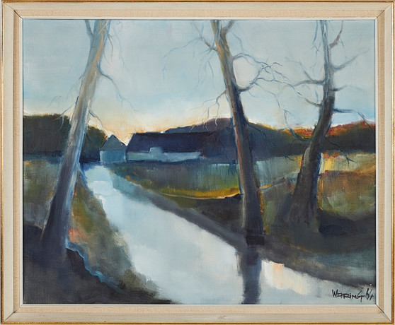 JÖRGEN WARING (FÖDD 1938). Landskapsvy, olja på duk, signerad och ...