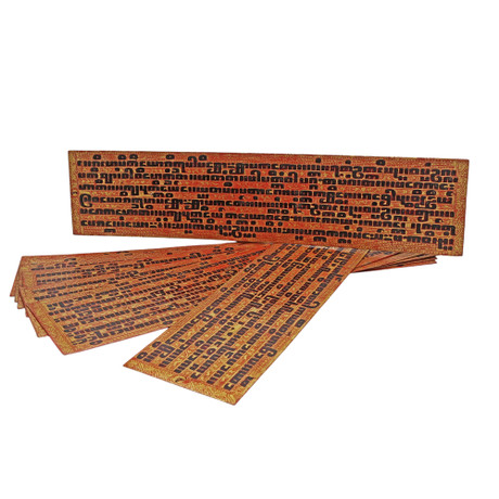 BURMESE SCHOOL, 20TH CENTURY. Set of eight plaques with prayers ...