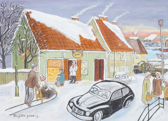 BIRGITTA HÖGLIND YSBERG. Olja på duk, figurscen, signerad. Konst ...