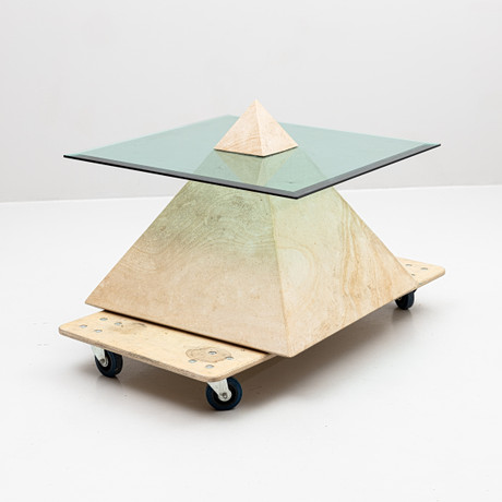 A coffee table, Travertine and glass, Italy, 1980s/90s. Furniture ...