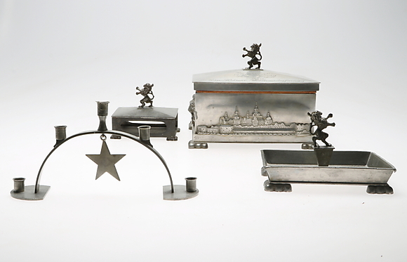 Pewter objects, 4 parts, Kalmar, 1930s. Silver & Metals - Pewter, Brass ...