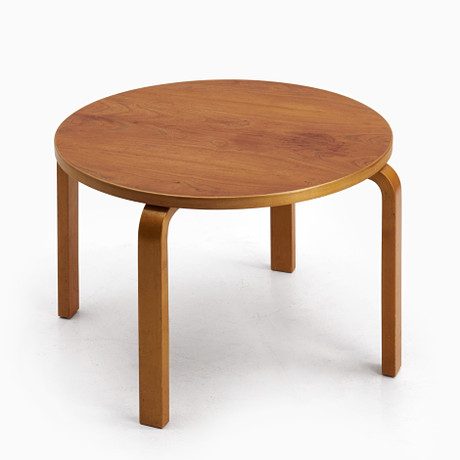 ALVAR AALTO. A mid 20th century birch or teak veneer coffee table ...