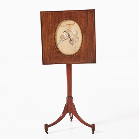 FOLDING TABLE with recessed watercolour, early 19th century, veneered ...