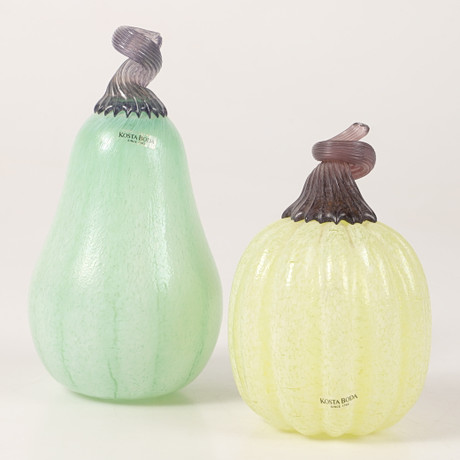 GUNNEL SAHLIN. Sculptures, 2 pieces, “Winter Garden”, glass, Kosta Boda ...
